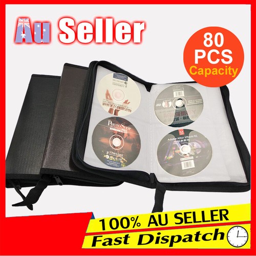 80 Capacity Portable Wallet CD DVD Storage Cases Discs Bags PU Leather ...