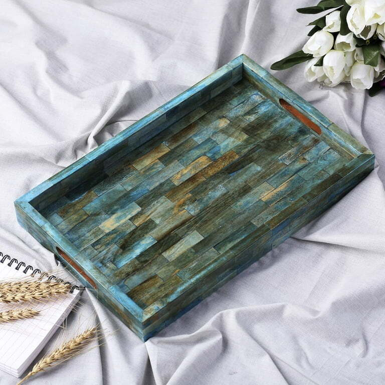 Handcrafted Breakfast tray Handmade Bone Inlay Decorative trays ...