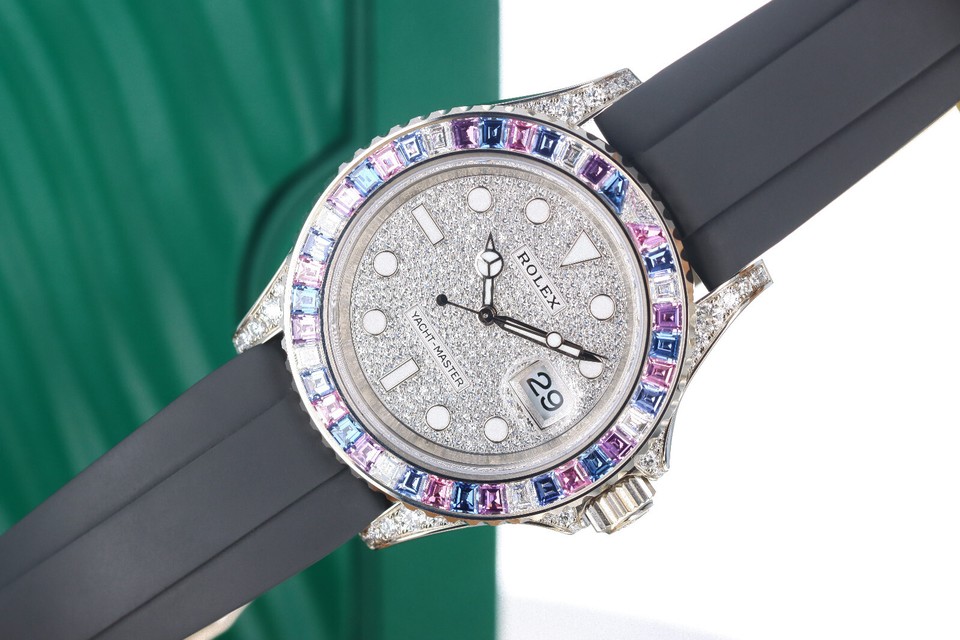 Rolex 126679SABR Yacht-Master 'Cotton Candy' Oysterflex Pave Diamond | eBay