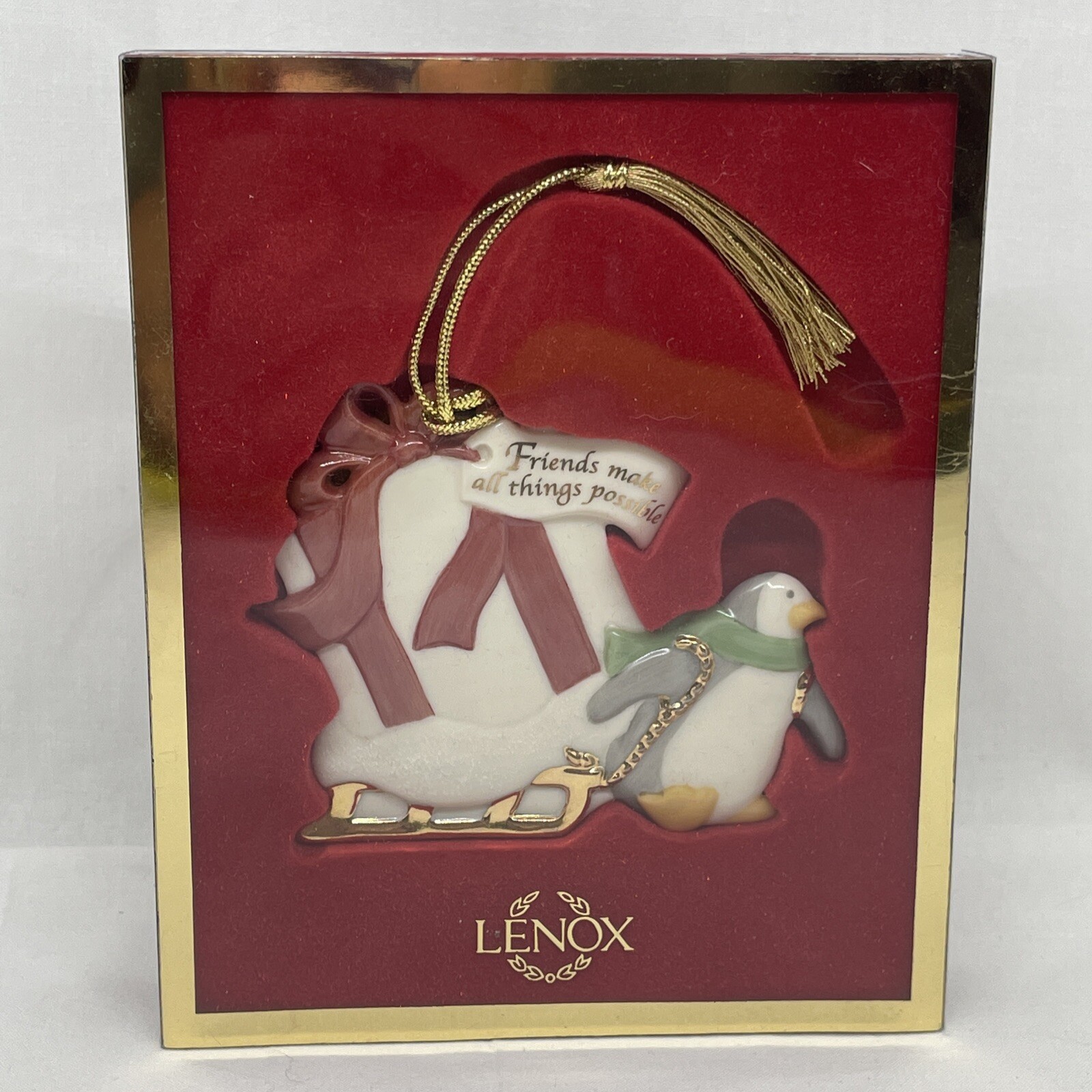 Lenox Friendship Penguin Holiday/Christmas Ornament In Great #6119051 ...