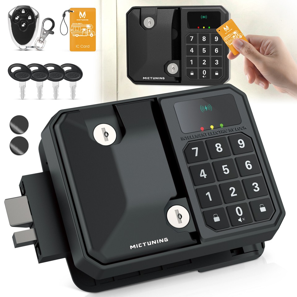 RV Keyless Entry RV Door Lock Wireless Keypad Latch Lock w/ Key Fob NFC ...