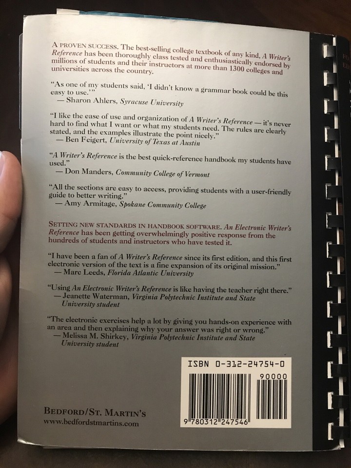 A Writer's Reference 4th Ed by Diana Hacker | eBay