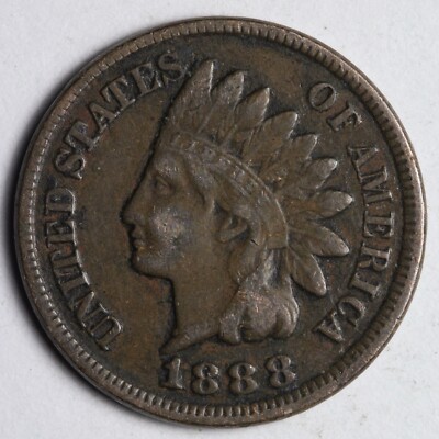 1888 Indian Head Cent Penny VF E134 JTN | eBay