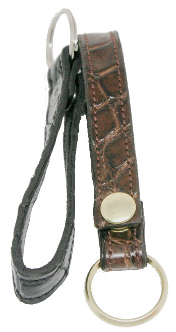 ALLIGATOR KEY RING LONG REAL FLORIDA ALLIGATOR LEATHER WITH KANGAROO ...