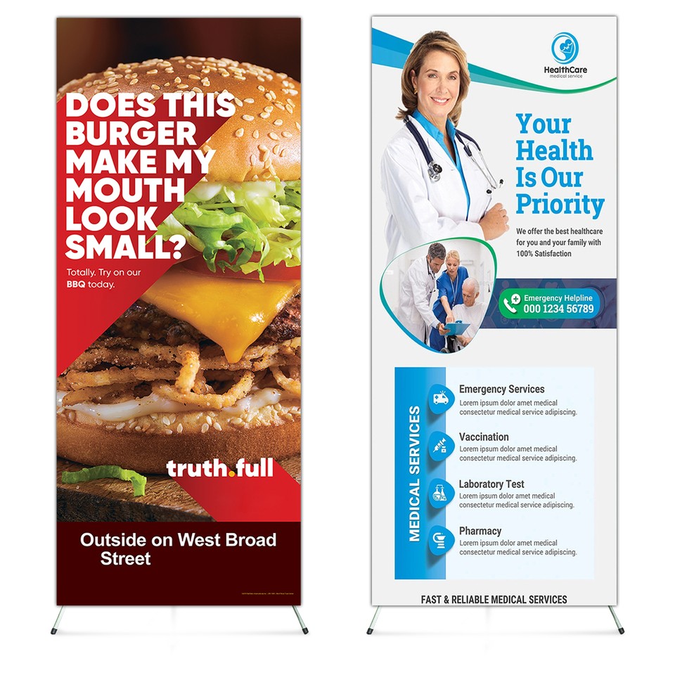 Anley Custom X-Stand Banners & Signs Customize Banner for Trade Show ...