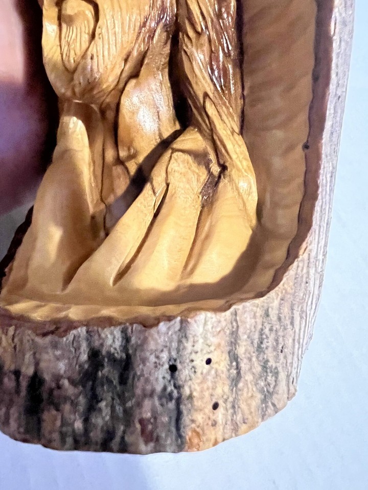 Jesus Face Christ Holy Head Bust Statue Olive Wood Hand Carved Tree Log ...