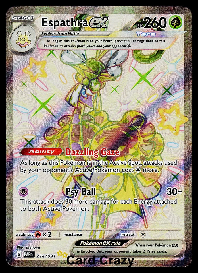 Espathra ex 214/091 SV: Paldean Fates Pokemon Card NM | eBay