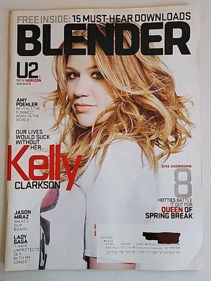 Blender Magazine April 2009 Kelly Clarkson Cover U2 Lady Gaga Jason ...