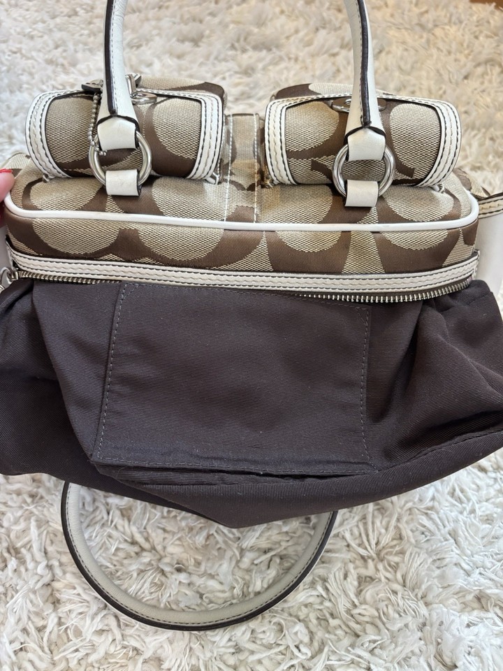 Vintage Coach Signature Gallery Satchel - 6231 - cream and brown - 2005 ...