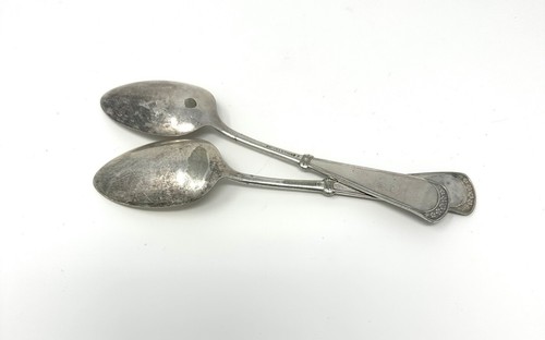 2 Roehm & Wright Sterling Silver Soup Spoons LRG 8." Antique W/ Mono ...