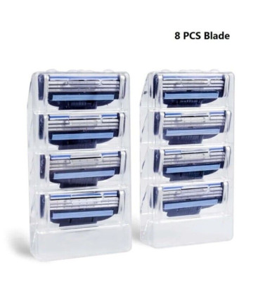 8 PCS of Gillette MACH 3 Razor Blades Stainless Steel Compatible ...