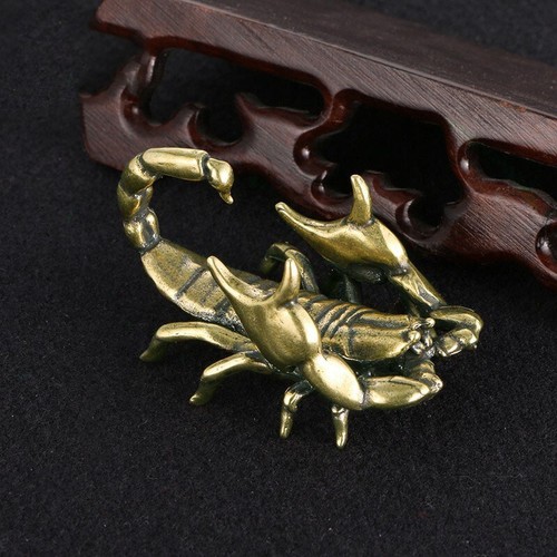 Pure Brass Scorpion Figurine Miniature Tea Pet Ornament Animal Craft ...