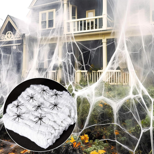 950 Sqft Spider Webs Halloween Decorations Cobwebs 40 Fake Spiders ...