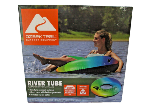 Inflatable River Tube Ozark Trail Rainbow Color New Pool Float Water ...