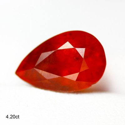 4.2Ct Attractive Pear 11 x 7 mm 100% Natural Fanta Color Pyrope ...