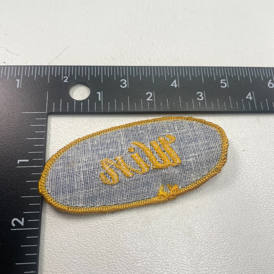 Oval Uniform Patch WIN Name Kinda Fancy Cursive BLUE w/ YELLOW Letters ...