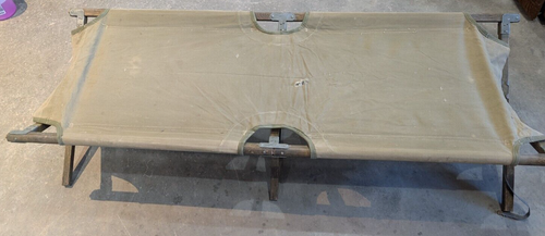 WWII Military Cot Original Wood Canvas Folding Bed 1944 NO ENDS READ | eBay