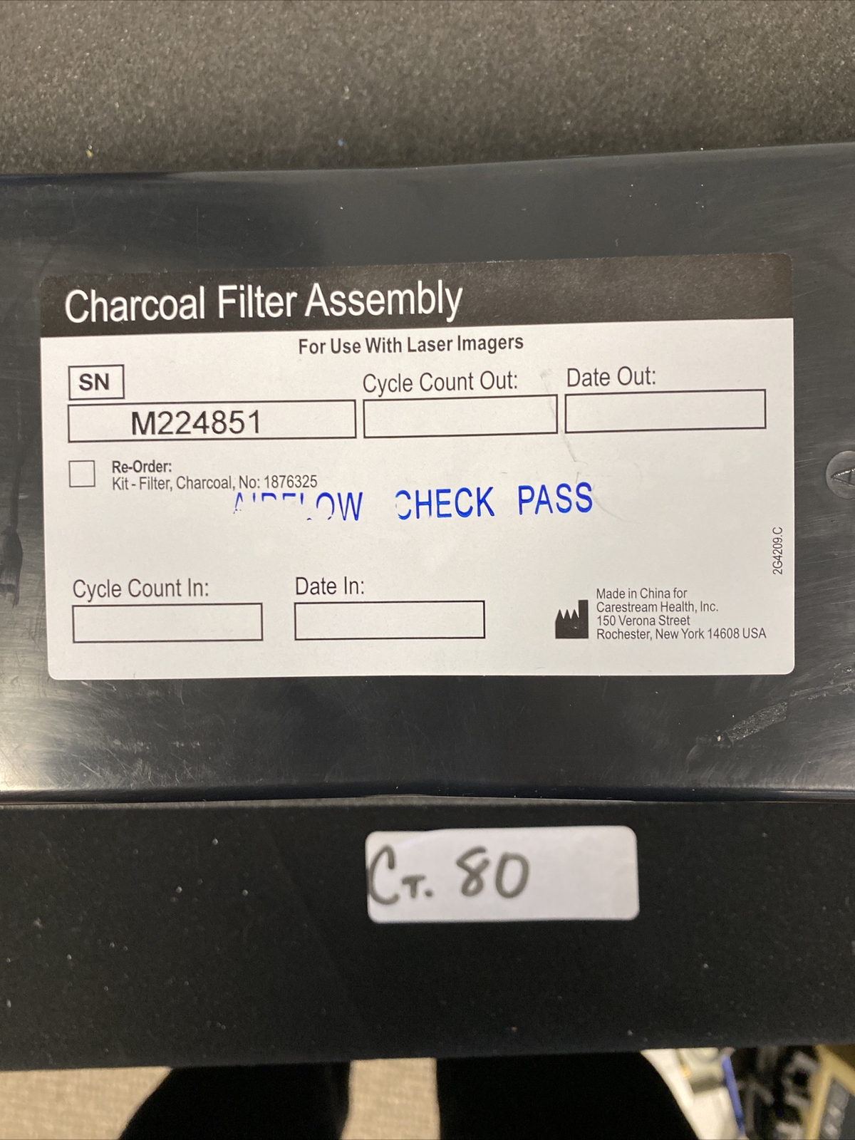 Carestream Charcoal Filter Assembly SN 20141111022 for sale online | eBay