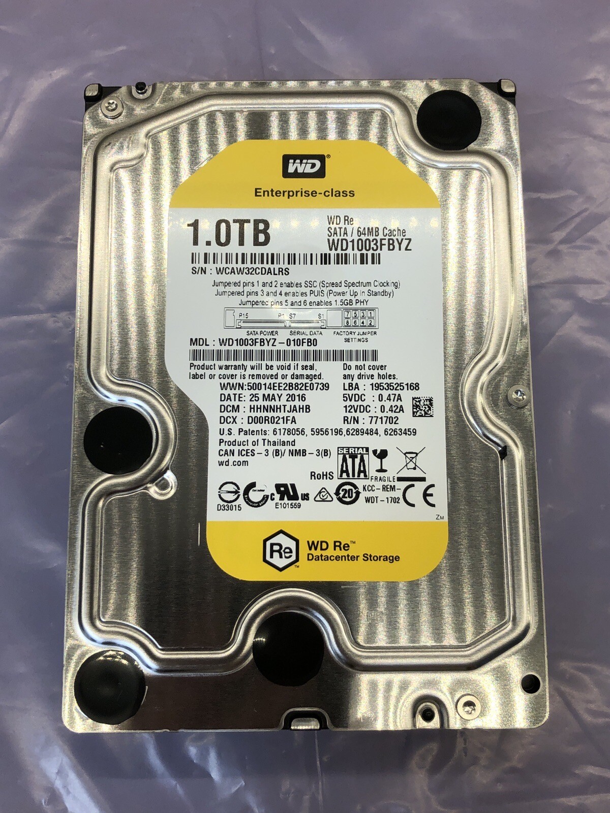 Western Digital Wd1003fbyz-010fb0 1tb Enterprise SATA Hard Drive for ...