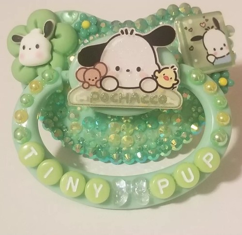 Green Pochacco Puppy "Good Pup" Adult Deco Pacifier | eBay