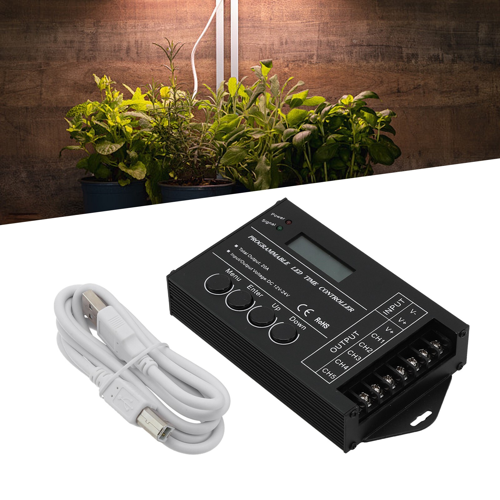 Programmable Time Controller Aluminum Alloy Brightness Control DC12-24V ...