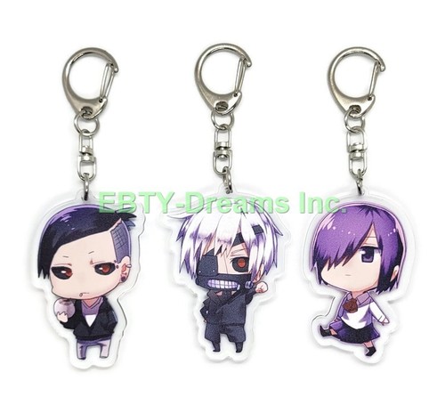 Set of 3 Tokyo Ghoul Anime Acrylic Keychain Ken Kaneki Touka Kirishima ...