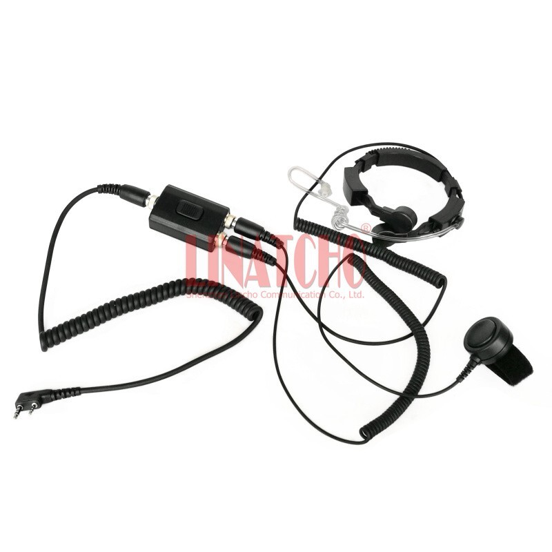 Walkie Talkie Radio Heavy Duty PTT Tactical Neck Throat Mic Air Duct ...