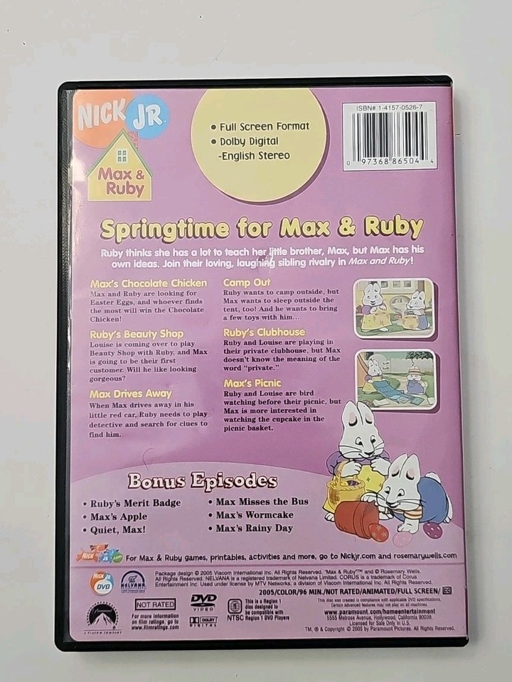 Nick Jr. Max and Ruby - Springtime for Max and Ruby ( DVD 2005 ...