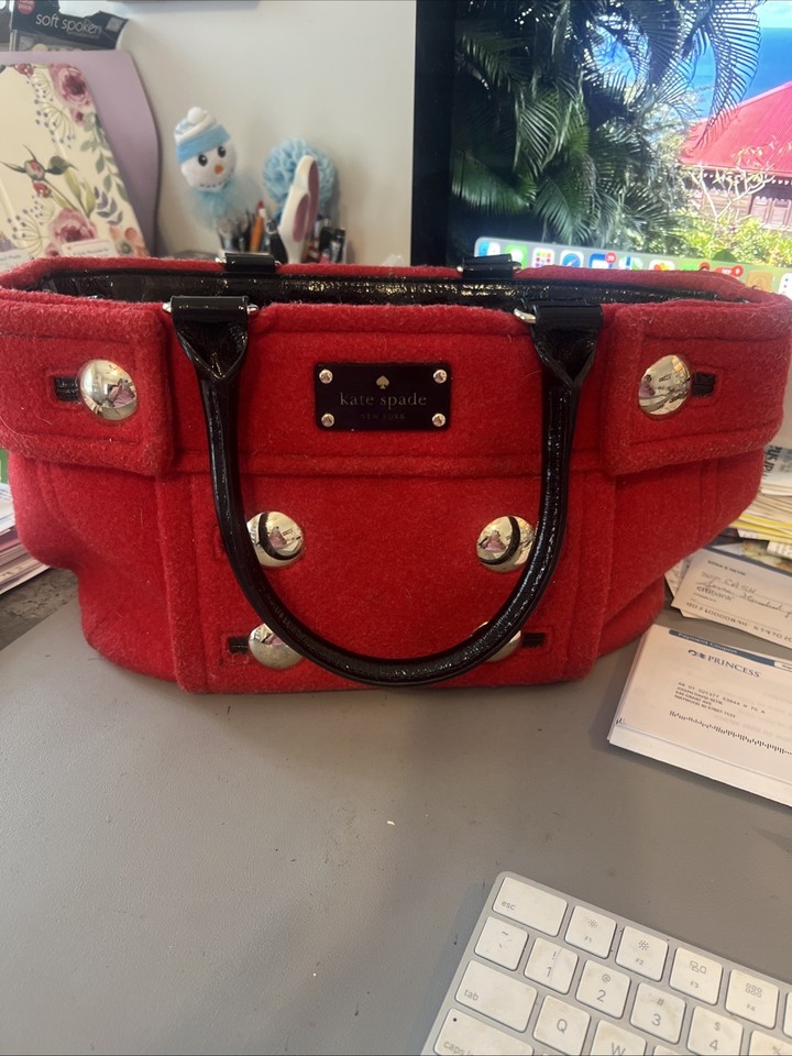 Kate Spade New York Red Fox Wool Chapel Handbag | eBay