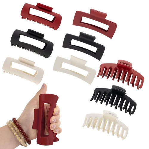 Soft Silicone Hair Clips: 9 Pcs Flexible Bendable Claw Clips For Women ...
