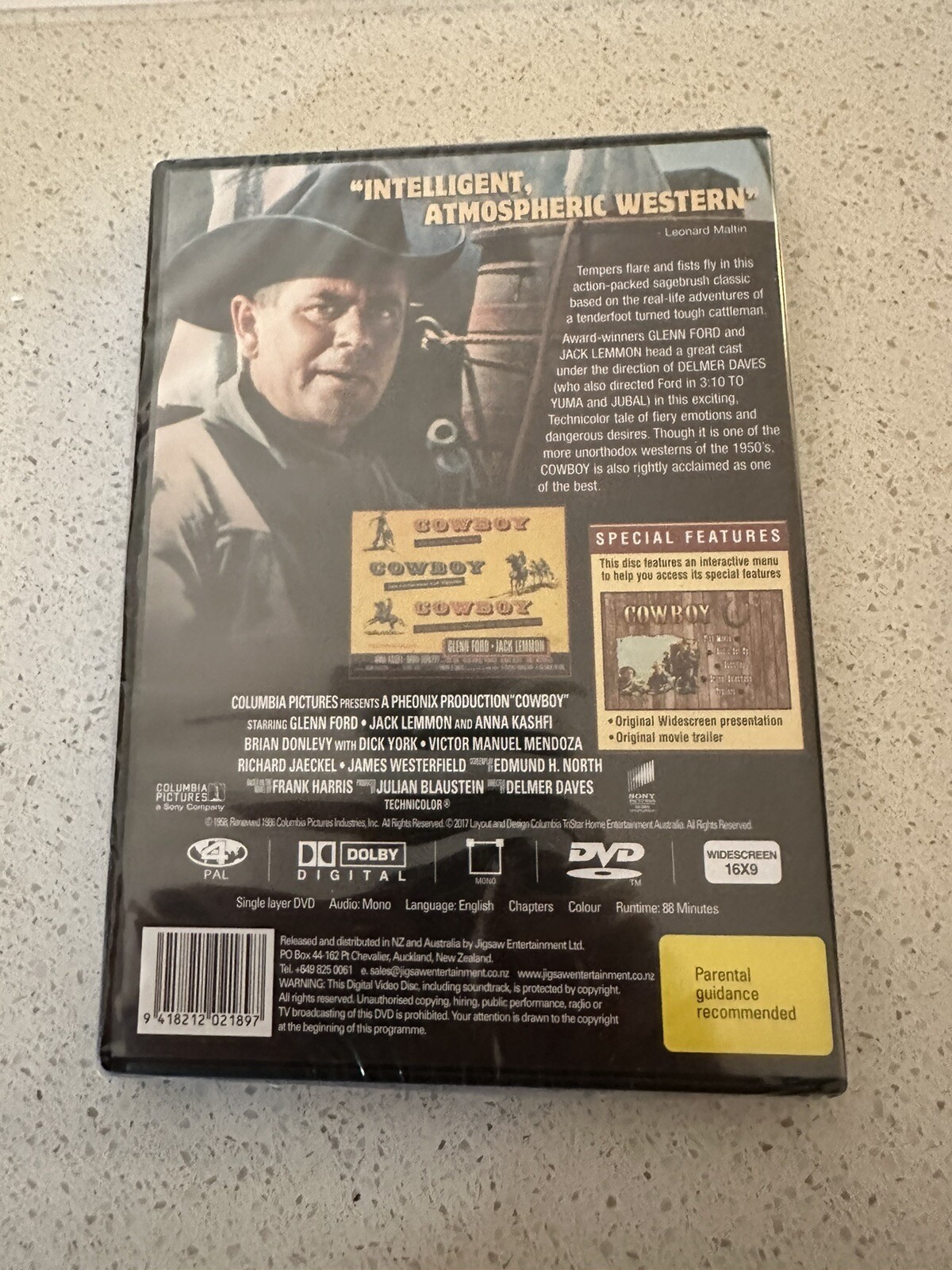 Cowboy (DVD, 1958) Brand New Sealed Region 4 Glenn Ford Jack Lemmon ...