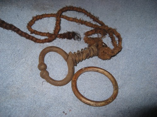 Antique cow nose ring one iron spring loaded one 3" copper | eBay