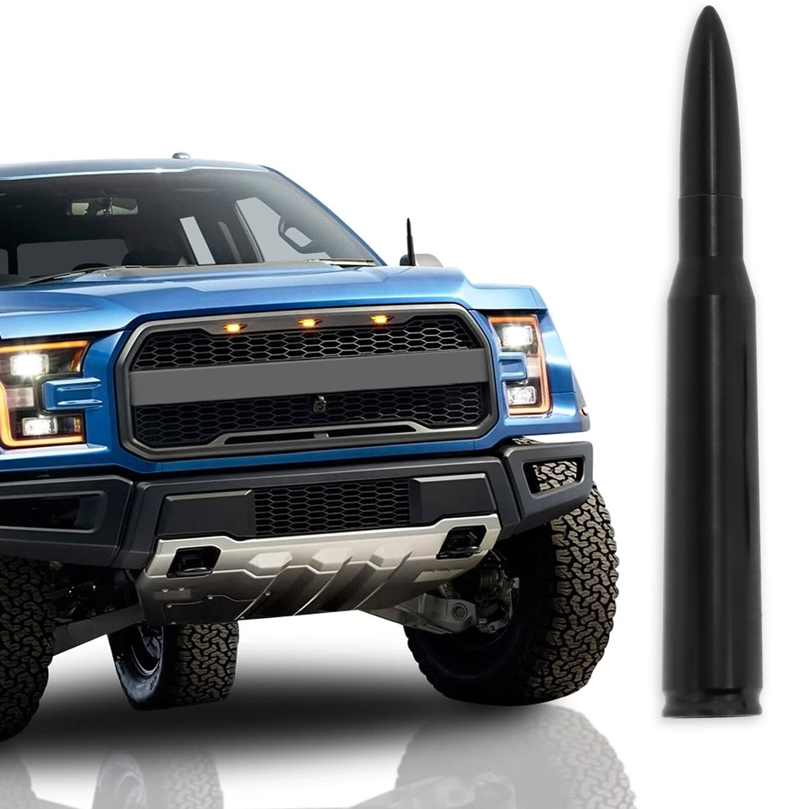 Bullet Antenna 50 Cal Caliber For Truck Dodge Ram 1500 Ford F150 Raptor ...