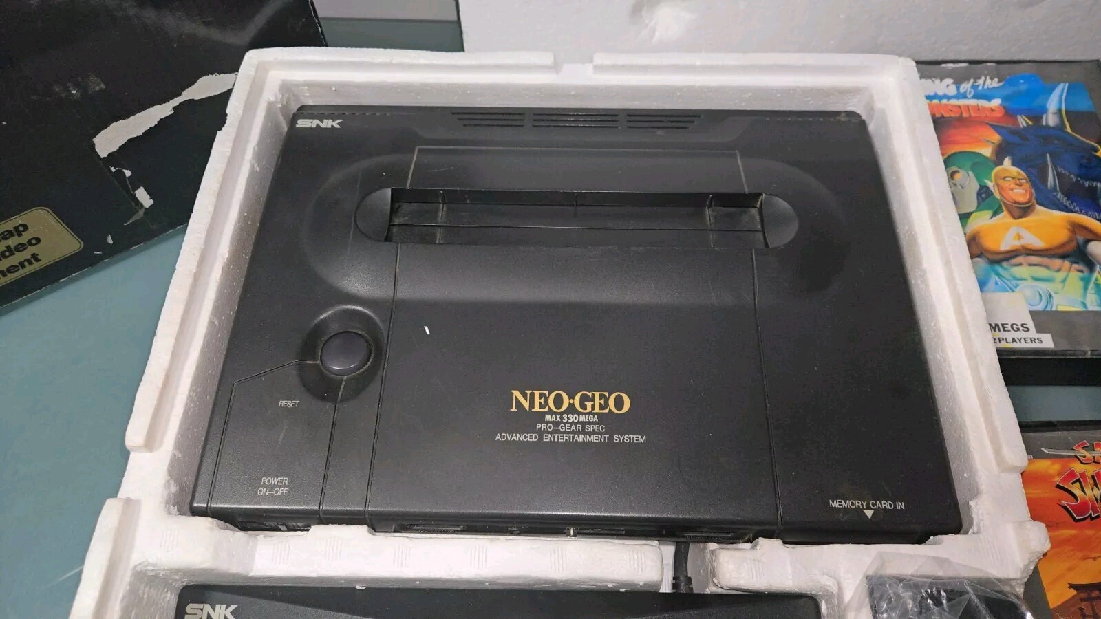 SNK NEO GEO AES Console In Box + 4 Games Tested And Working!! Read ...