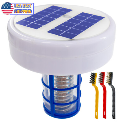 Solar Pool Ionizer w Copper & Steel Anode - Pool Water Cleaner Swimming ...