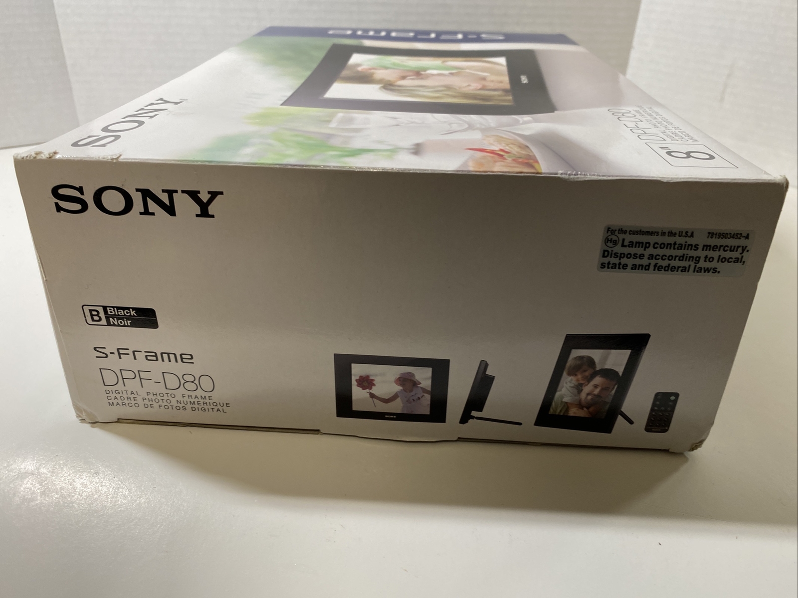 SONY DPF-D80 8-Inch LCD Digital Photo Frame Black 8" W/Auto Orientation ...