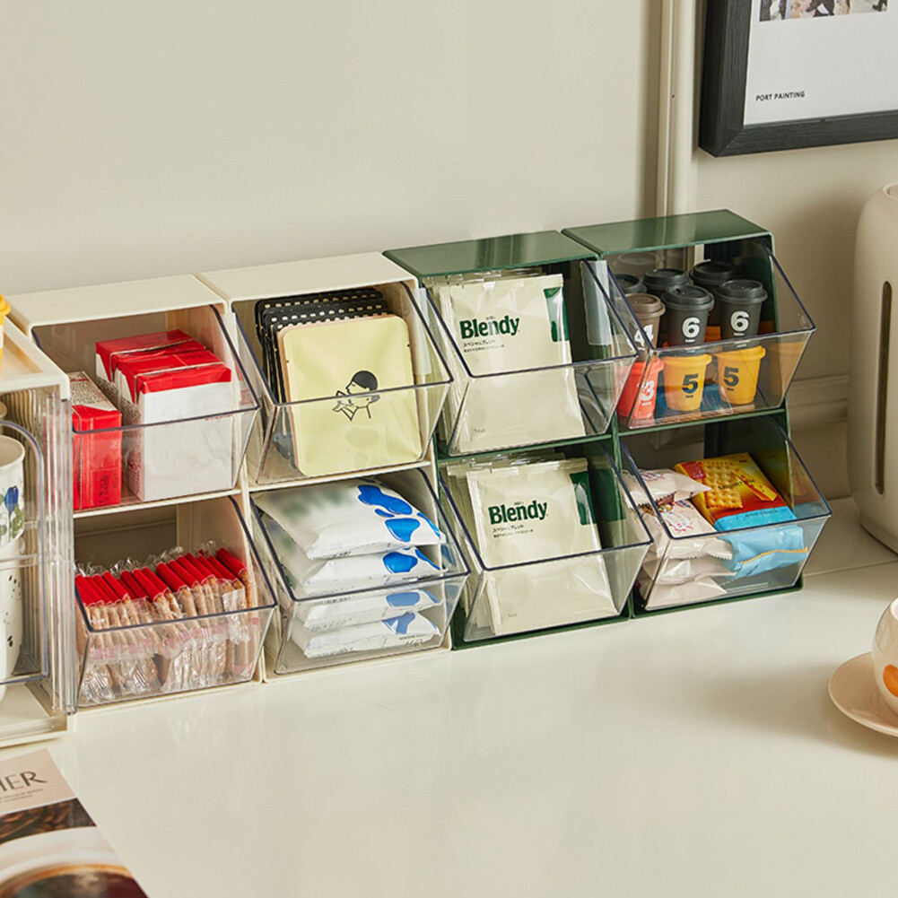 Office Desktop Coffee Tea Bag Drawer Box Organizer Cabinet Storage Rack ...