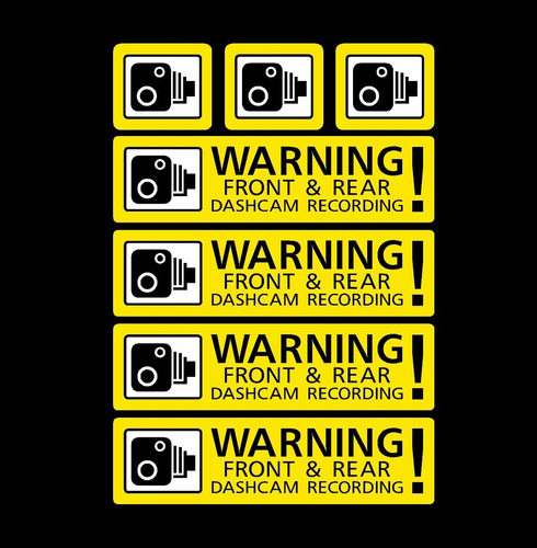 x7 Dash Cam Recording Front & Rear Sticker Decal - In Car video, Van ...
