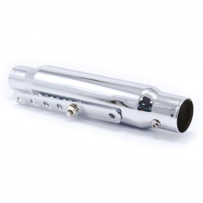 UNIVERSAL CUSTOM CHROME MOTORCYCLE BIKE SILENCER EXHAUST END CAN PIPE ...