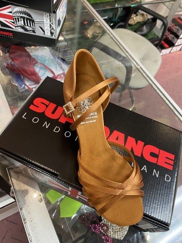 1#1403w Supadance Latin Swarovski buckle Shoes 2" Flare heel, Size:5.5w ...