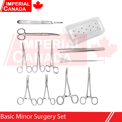 12 Pieces Set Basic Minor Surgery Set Steel Box Gynecology Surgical ...