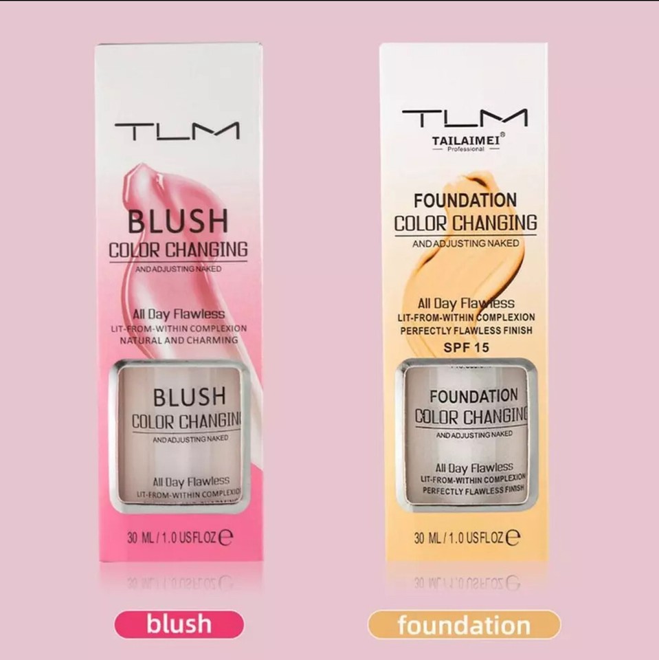 TLM Color Changing Foundation +Color Changing Blush , Liquid Base TLM ...