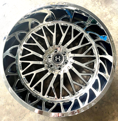 4 NEW 26x14 Hardcore HC103 Wheels and 37" tires Chrome 6x5.5 Chevy GMC ...
