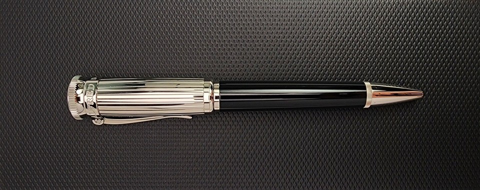 RARE DUNHILL SENTRYMAN CHASSIS BLACK AND SILVER BALLPOINT PEN NWE2613 ...