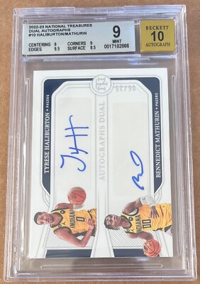 2022-23 National Treasures Dual Auto Haliburton Mathurin Pacers #06/25 ...