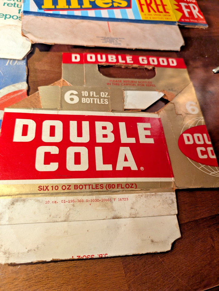 Lot of 7 cola root beer 6 pack bottle carton carriers caddy flawed lot ...