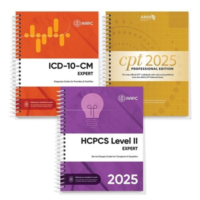 AMA CPT Book ICD-10 Code Book HCPCS Book & 2025 Physician Bundle Book ...