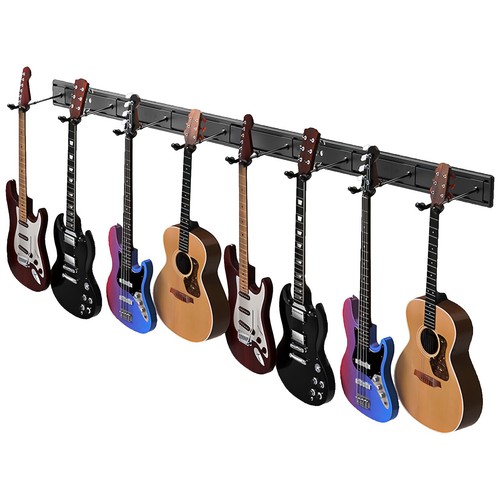 Guitar Wall Mount with Multiple Guitar Hangers, Holds 8 Guitars ...