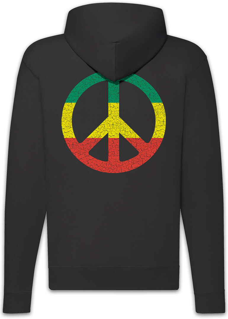 Rastafari Peace Sign Zipper Hoodie Rasta Jah Babylon Irie Ska Reggae ...