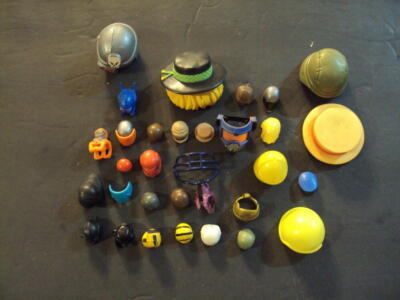 Large Assortment Of Vintage Action Figure Helmets And Headgear ID:92233 ...